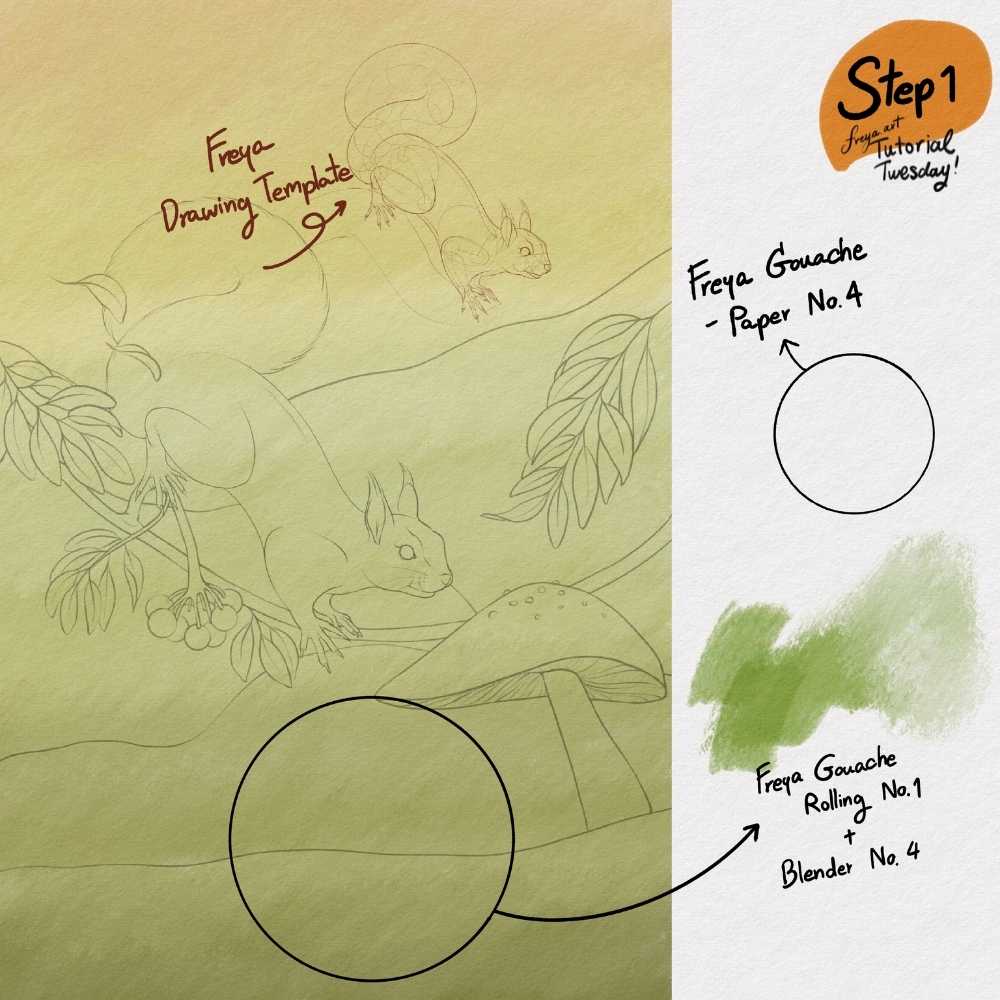 Gouache Squirrel Tutorial for Procreate